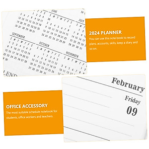 STOBOK 3pcs Pocket Notebook Note Pads Daily Work Planner Digital Calendar Planner 2024 Pocket Calendar Weekly Note Book Office Accessory Daily Planner Agenda Book Schedules Accessories