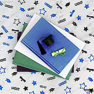 Blue and Black Congrats Grad Confetti - Pack of 1300 | Graduation Confetti 2023 for Blue and Black Graduation Party Decorations 2023 | Class of 2023 Confetti for Graduation Table Decorations 2023