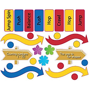 Rainbow Walk Sensory Path for School Hallways – 160 Extremely Durable Decals for Floors and Walls – EZ Peel and Stick with Permanent Adhesive for Long Lasting Fun.