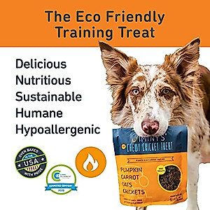 Jiminy's Cricket Treats - Chewy Hypoallergenic Dog Treats, 100% Made in The USA , Cricket Dog Treats, Gluten-Free, Sustainable, All Natural Dog Treats, High Protein - Pumpkin & Carrot, 6oz Bag