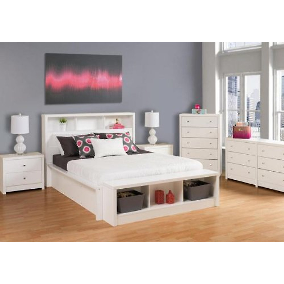 Prepac Calla 5 Drawer Dresser for Bedroom, Chest of Drawers, Bedroom Furniture, Clothes Storage and Organizer, 16" D x 30.25" W x 45" H, White, WDBR-0550-1