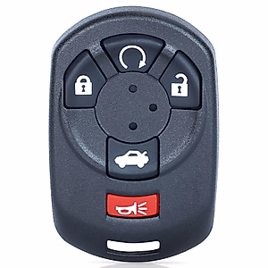 Beefunny Replacement Remote Start Keyless Entry Car Key Shell Case Housing Fob 4+1 Button for Cadillac STS 2005-2007 - M3N65981403 (1)