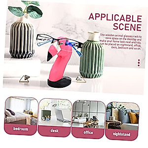STOBOK 4pcs Décor Display Wood Retainer Spectacle for Carving Nightstand Adorable Glasses Eye Eyeglasses Stand Holder Sunglasses Ornament Rack Animal-shape Eyeglass Storage Flamingo