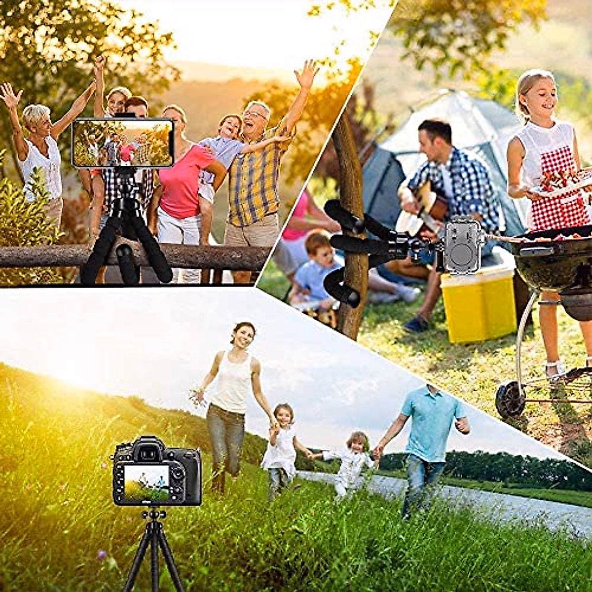 Flexible Webcam Stand and Cell Phone Tripod with Holder for Logitech and Nexigo Webcam, GoPro Camera and More.