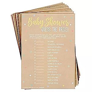 Exciting Multicolor Paper Party Games - 5" x 7" (Pack of 24) - Perfect for Baby Showers, Announcements, Birthdays & Gender Reveal, Price