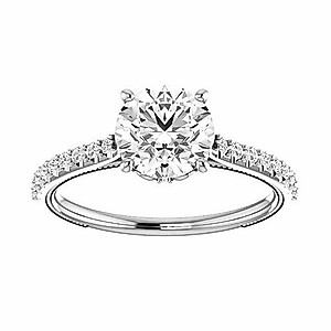 Aihpos 1.25CT Moissanite Engagement Rings for Women White Gold 925 Sterling Silver 10K 14K 18K Gold Women's Engagement Rings Wedding Anniversary with Text Engraving (10K Gold)