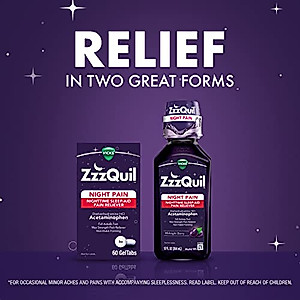 ZzzQuil Nighttime Pain Relief Sleep Aid Liquid, Max Strength Pain Reliever, Non-Habit Forming 12 Fl oz(Pack of 2)