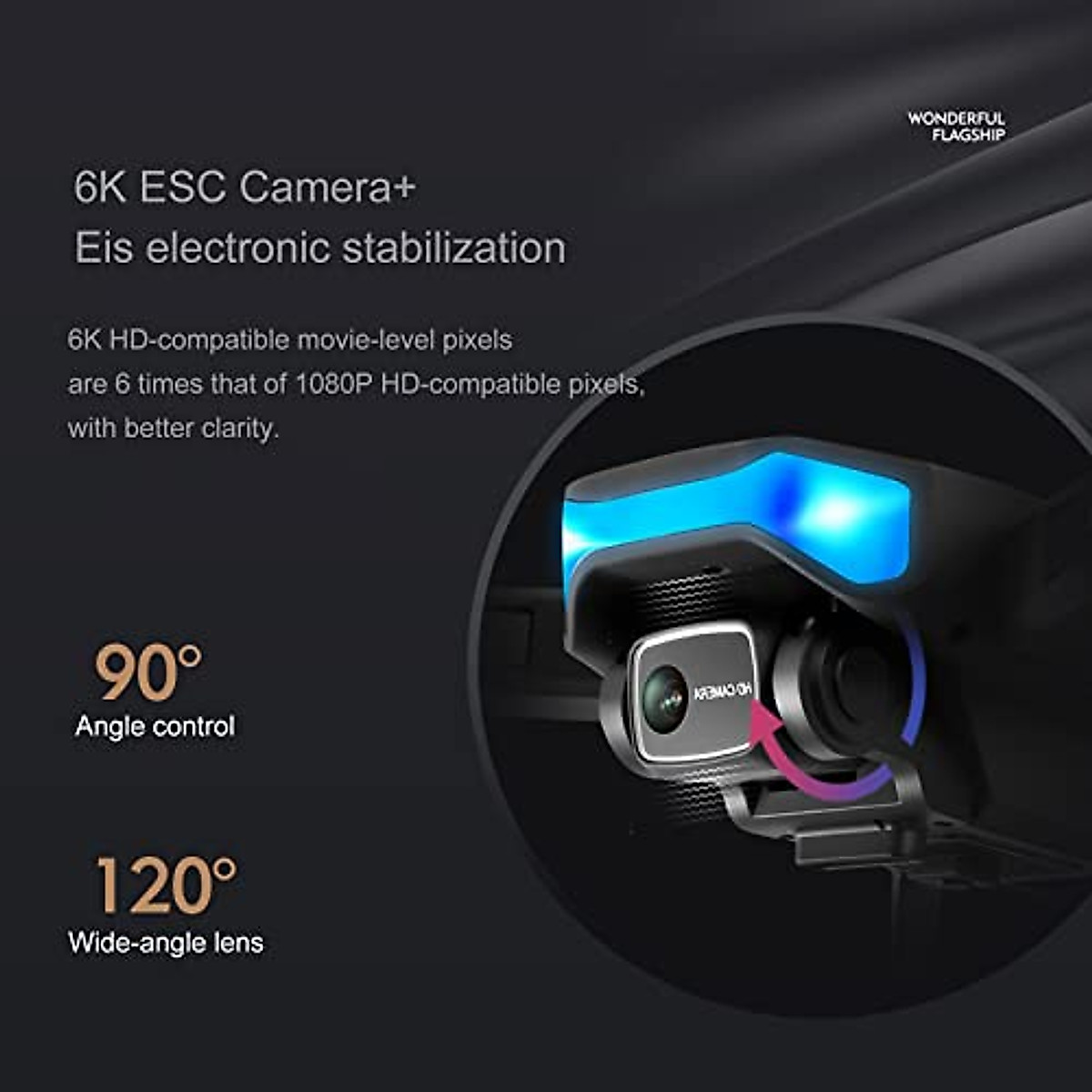 Professional Drones with Dual Camera for Adults 6k for Beginner with GPS&Auto Return Home,56 Mins Flight Time,1000m Control Range Foldable Drone,Follow Me,Light Positioning,Brushless Motor,5Ghz Fpv B