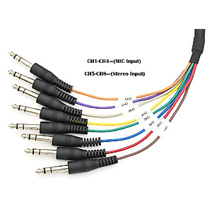KEYHAO Balanced Snake DB25 to 1/4 inch TRS Analog Recorder Interface Cable 8 Channel (9.84 FT) 25-Pin