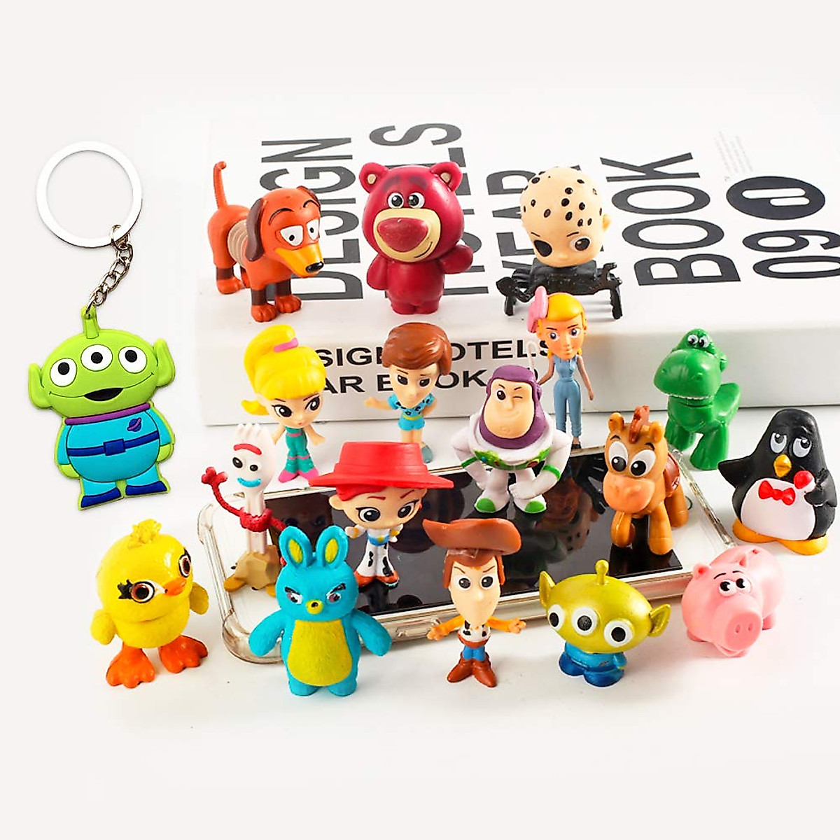 Toy Story Action Figures – Set of 17 Mini Figurines for Kids – Collectible Toy Store Cake Toppers – Great Party Favors for Toddlers – Action Figure Set with Keychain – Toy Story Birthday