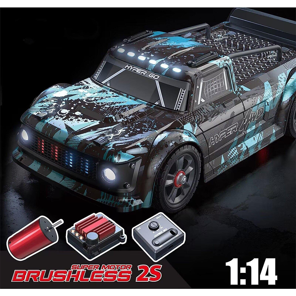 Fenamx 4x4 Brushless Rc Cars 14301 Hyper 4wd Rc Car All-Road RC Drift Car Brushless Scale 2.4G 4wd High Speed Electric,Terreneitor 4x4 Carros,1/14 High Speed Rc Cars Drift for Adults…