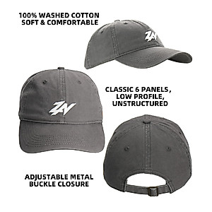 Unisex Vintage Washed Twill Cotton Baseball Cap Soft Unstructured Adjustable Dad Hat (Dark Grey)