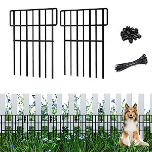 Xeeol 25 Pack Animal Barrier Fence, 27.1ft (L) x 16in (H) Decorative Garden Fencing Border for Yard, Rustproof Metal Wire No Dig Bottom Fence Panels for Dog and Rabbit, Outdoor Patio Decor