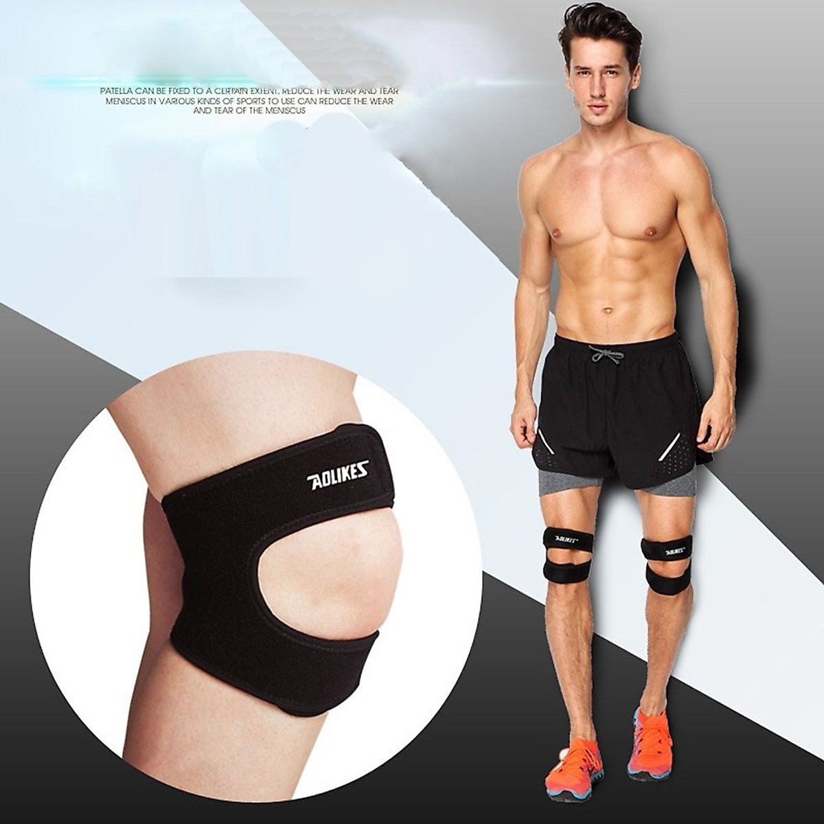 Mcolics Patella Tendon Support Knee Strap for Knee Pain Relief, Adjustable Neoprene Knee Brace for Hiking, Running, Arthritis, ACL, Meniscus Tear, Jumper, Volleyball & Squats, 1 Piece (Black)