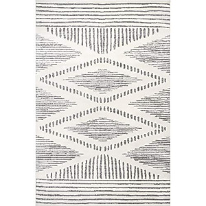 nuLOOM Briggs Tribal Striped Area Rug, 9x12, Light Grey