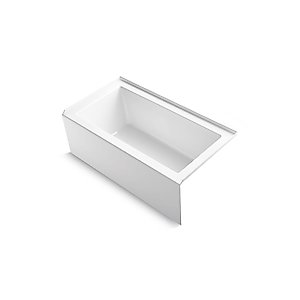 KOHLER K-1957-RA-0 Underscore Rectangle 60-Inch x 32-Inch Alcove Bath, Integral Flange and Right-Hand Drain, White