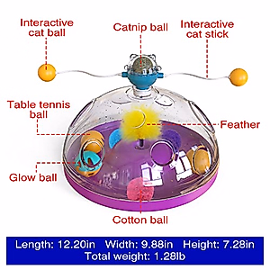 TACKDG Cats Treasure Chest Cat Toy Kitty Toys Kitten Track Ball Teaser Catnip Balls with Feather Interactive Indoor Pets Supplies Supply Funny Gift A