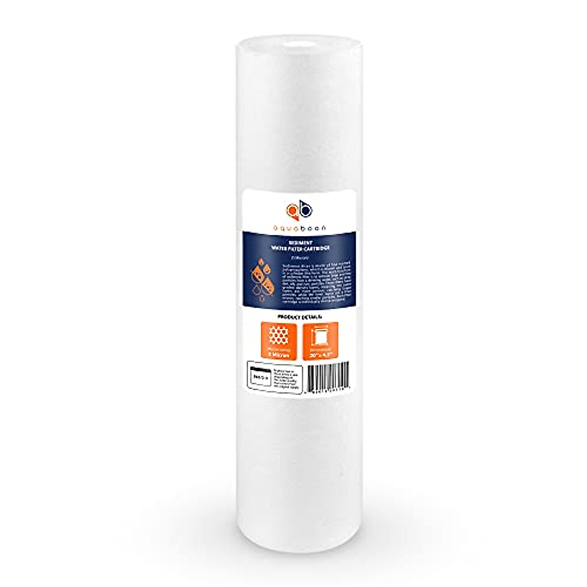 Aquaboon 5 Micron 20" x 4.5" Sediment Water Filter Replacement Cartridge | Whole House Sediment Filtration | Compatible with AP810-2, FPMB-BB5-20, P5-20BB, FP25B, 155358-43, 1 Pack