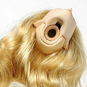 1/6 Scale Female Head Sculpt, Asian Girl Blonde Curls Hair Head Carved for 12'' Seamless Action Figure Body Doll Collection (J)