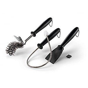 Napoleon Gas Grill Cleaning Tool Set BBQ Grill Maintenance Accessory, Four Piece Set, Includes Angled Cooking Grid Cleaning Brush with Stainless Steel Bristles and Grid Scraper