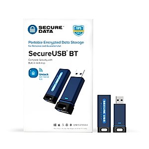 SecureData 64GB SecureUSB BT Encrypted Flash Drive with Wireless Authentication