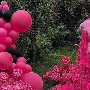 100pcs Hot Pink Balloons,12inch Hot Pink Latex Party Balloons Helium Quality for Like Bridal Shower,Gender Reveal, Birthday Party, Baby Shower,Wedding Party Decoration (with Pink Ribbon)…