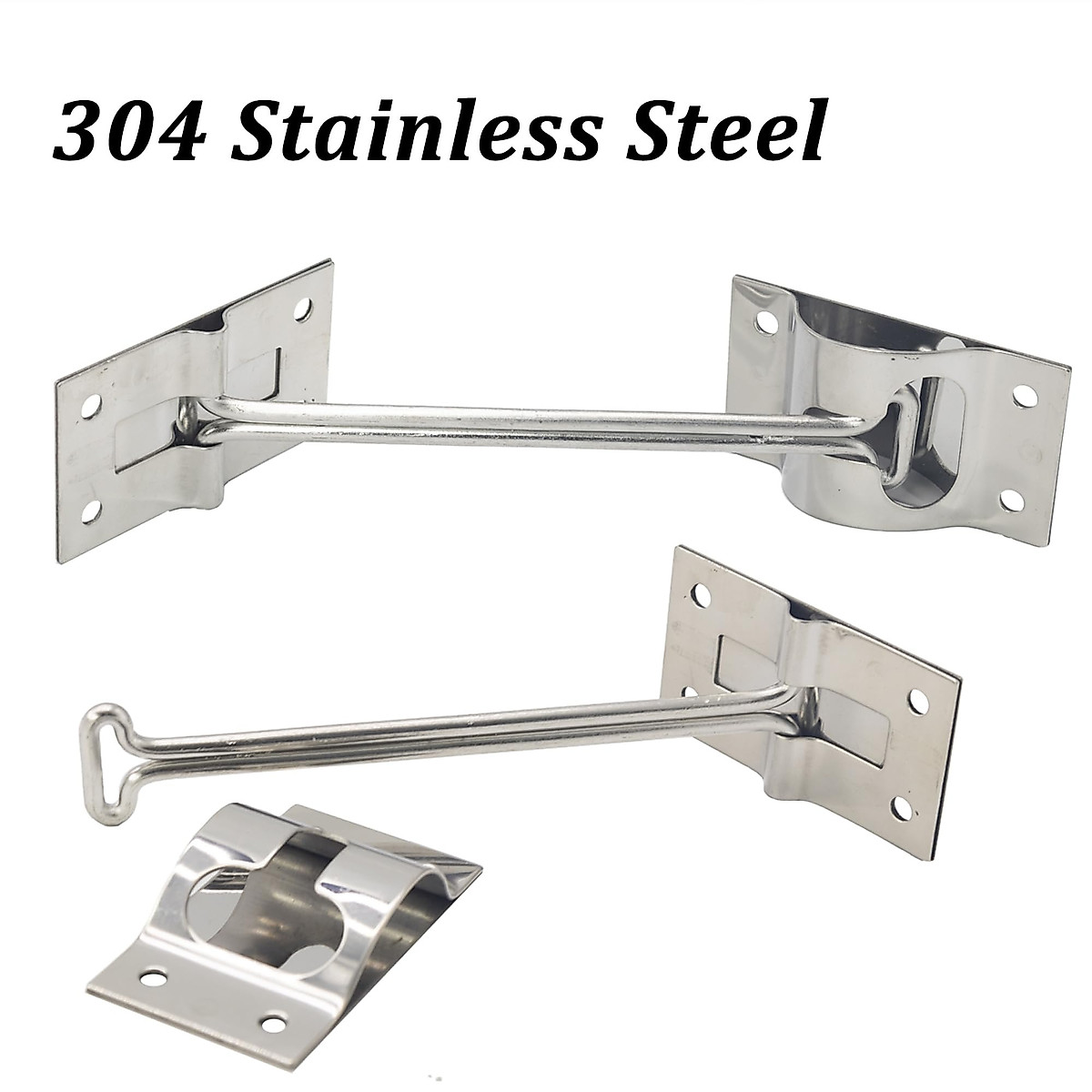 X-Haibei 2 Set 6 Inches RV T Style Entry Door Latch Catch Holder Stainless Steel for Camper Trailer Cargo