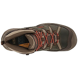 KEEN Men's Circadia Mid Height Comfortable Waterproof Hiking Boots, Dark Olive/Potters Clay, 13