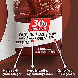 Premier Protein Shake, Chocolate, 30g Protein, 1g Sugar, 24 Vitamins & Minerals, Nutrients to Support Immune Health, 4 Count, 44 Fl Oz