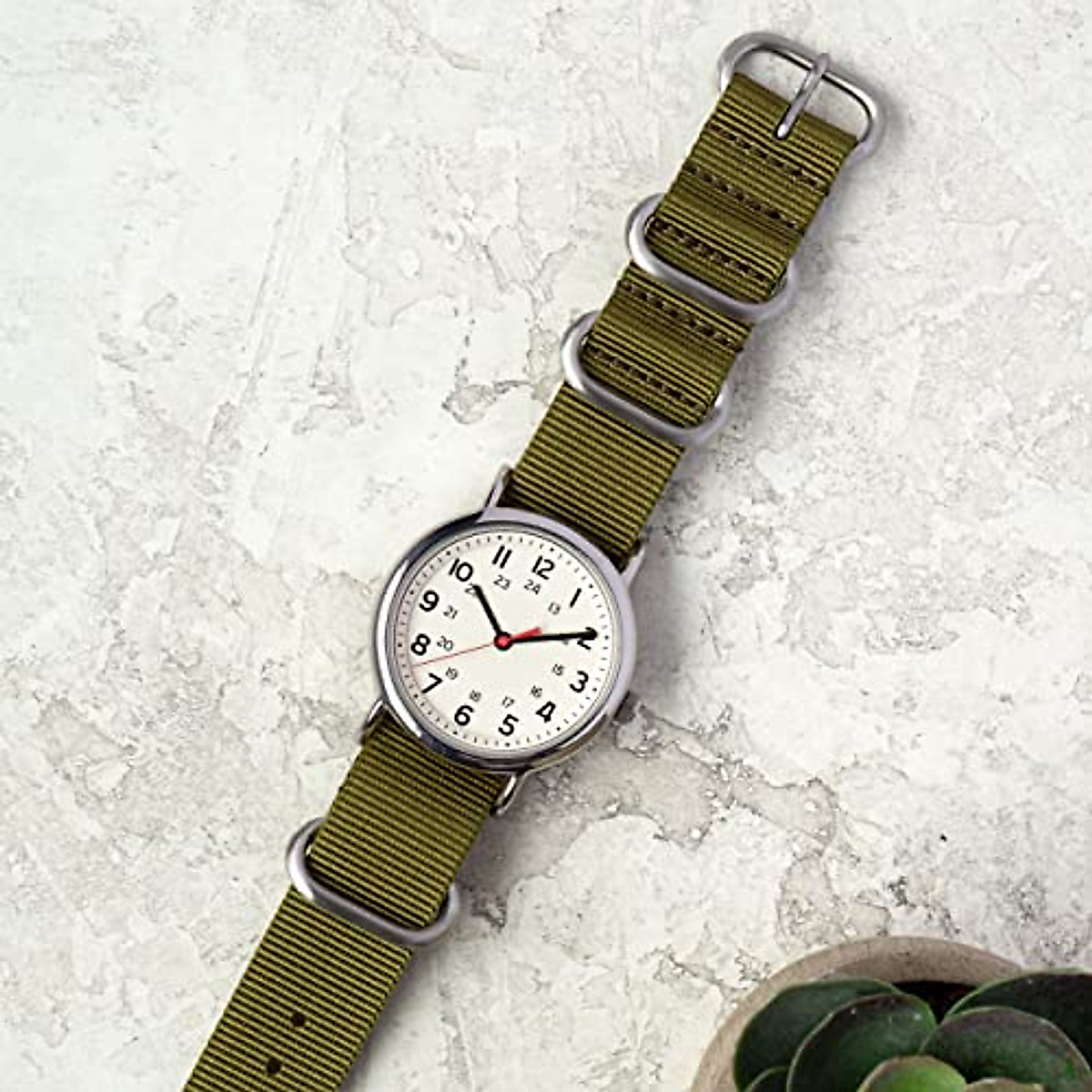 Benchmark 18mm Army Green Nylon Watch Band - One Piece Waterproof Ballistic Nylon - Slip Through Military Style Zulu Watch Strap for Men & Women