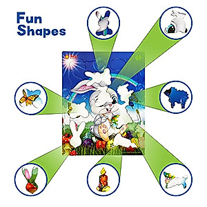 Just Smarty Jigsaw Puzzle Easter Bunny 26 Pieces for Kids Ages 3, 4, 5, 6 Year Old with Fun Shapes and Tray. Easter Gifts & Preschool Learning for Ages 3-6
