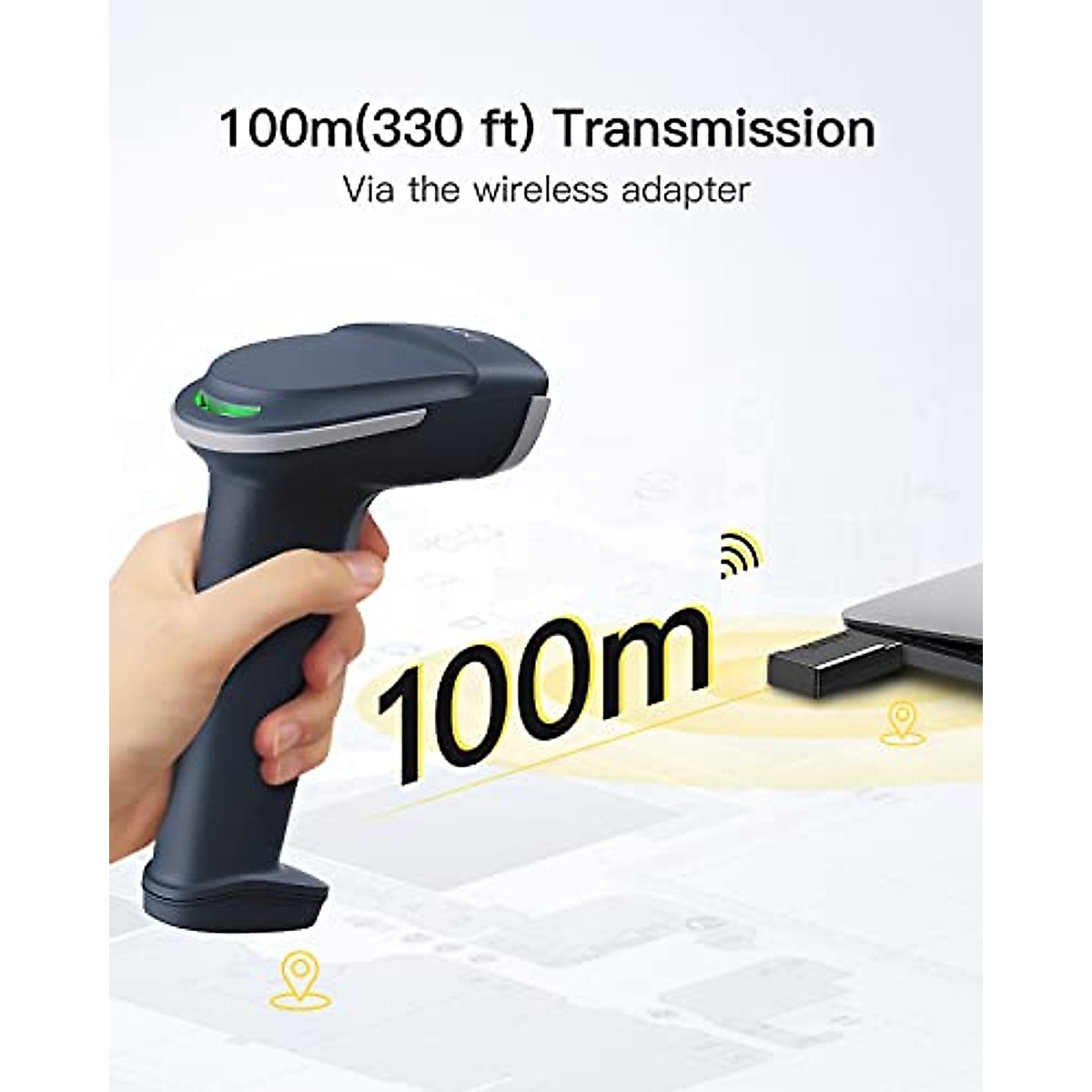 Inateck QR Code Scanner, 2D Wireless Barcode Scanner, 3 in 1 Barcode Reader, Screen Scanning, BCST-55
