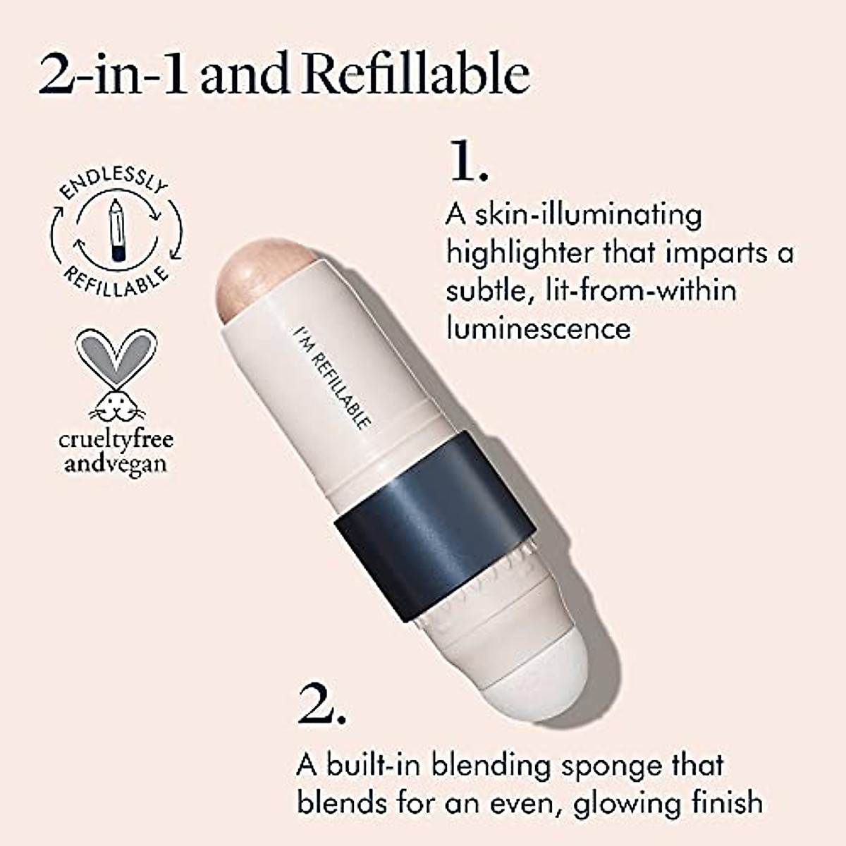 trestique Highlight Stick, Illuminator Makeup For Face, Highlighter Makeup Stick, Face Highlighter Bronzer Makeup - Refillable