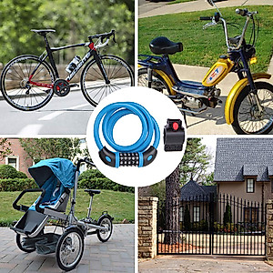 NDakter Bike Lock, 5-Digit Resettable Combination Bike Cable Locks, 4ft Long/0.472Inch Diamete High Security Anti Theft E-Scooter Lock with Mount for Bikes,Bicycles, E-Bike,Electric, Kids Scooter