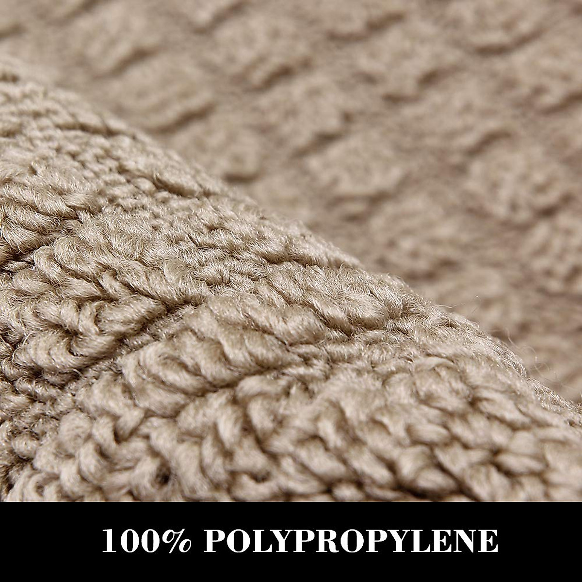 COSY HOMEER 27X18 Inch Anti Fatigue Kitchen Rug Mats are Made of 100% Polypropylene Half Round Rug Cushion Specialized in Anti Slippery and Machine Washable,Beige(2 pcs)