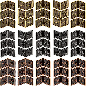 45 Pieces Antique Metal Buff Counter Tokens Magic The Gathering Token Creature Stats or Loyalty Counters for MTG CCG Card Gaming Accessories with Velvet Bag