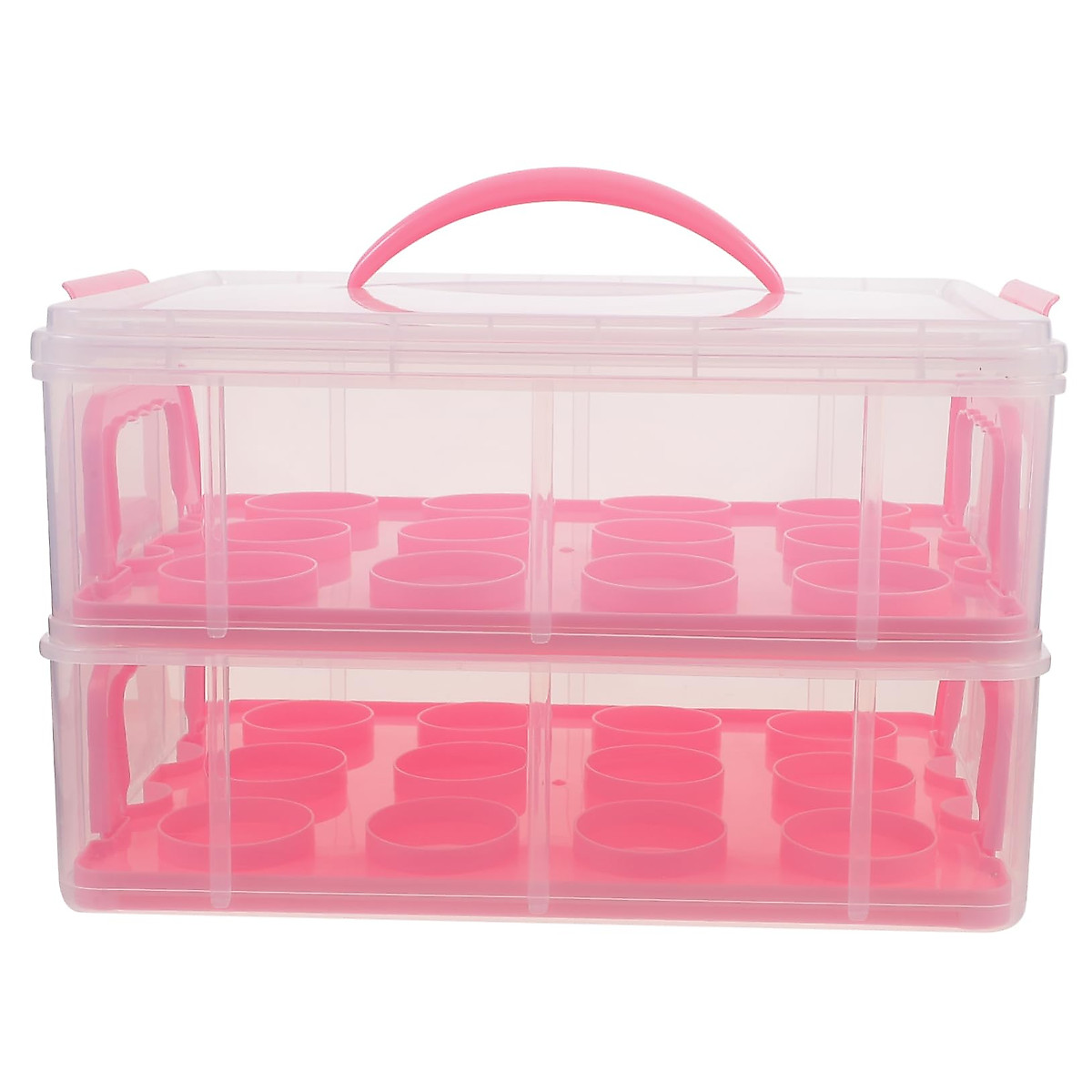 LALAFINA Box cake packing box cupcake holder with lid cake container holder cupcake carrier with lid egg trays carrier cake carrier holder tart carrier Dessert table bakeware plastic