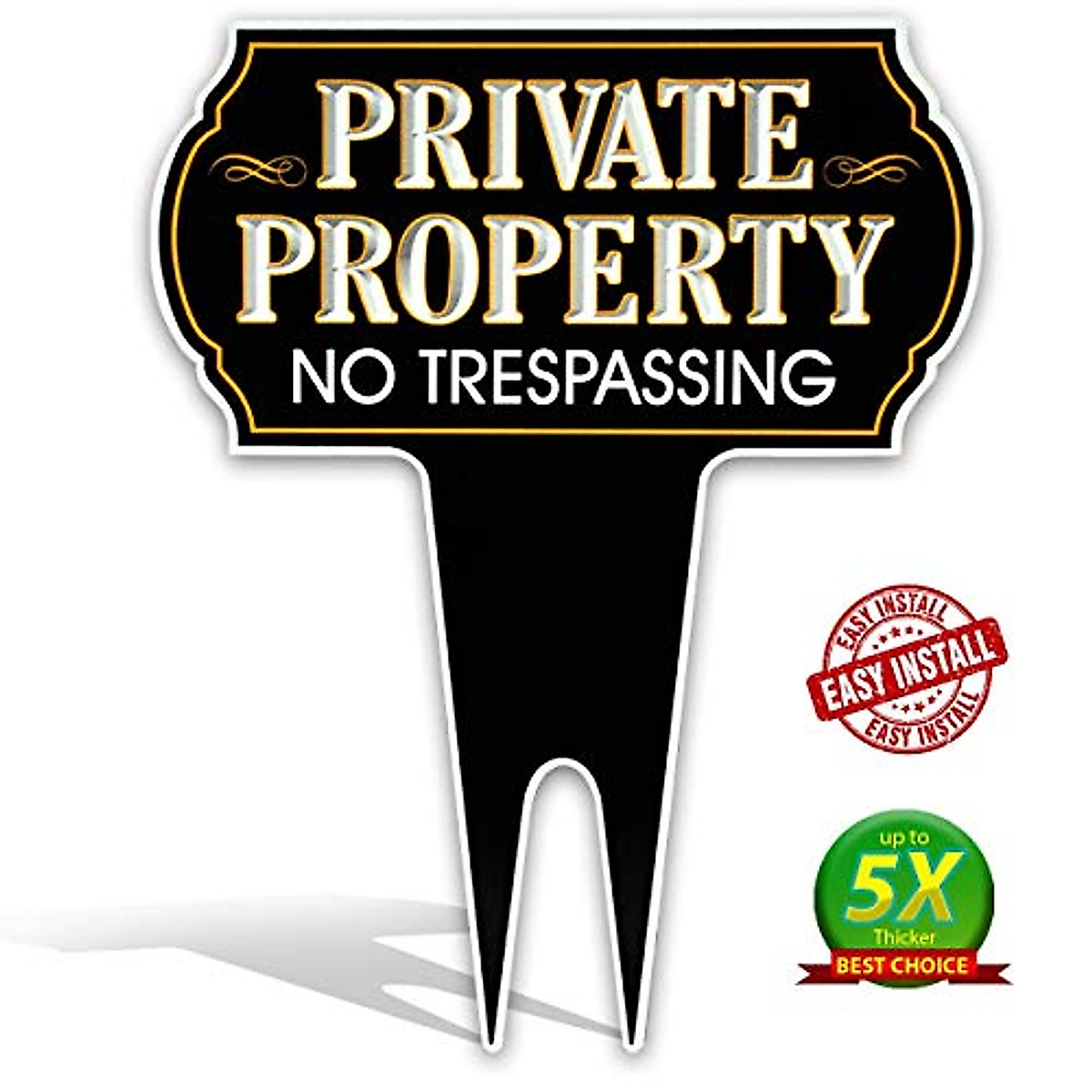 Signs Authority Private Property No Trespassing Sign - Dibond Aluminum 15" X12" No Trespassing Signs Private Property - Metal Yard Signs Protect your Home and Businesses with Private Property Signs