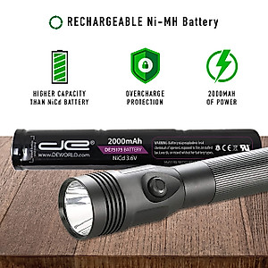 Digital Energy DE 75175 Replacement Battery for Streamlight Stinger Flashlights - 2000Mah 3.6V Nicad Battery