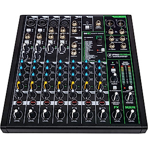 Mackie ProFX10v3 10-Channel Sound Reinforcement Mixer with Built-In FX, Gator Cases G-MIXERBAG-1515 Mixer Bag & Stereo Cable 10' Bundle