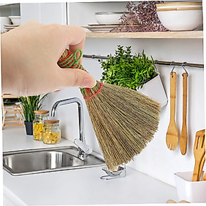 minkissy 10 Pcs Desktop Small Broom Miscanthus Small Broom Kitchen Desktop Cleaning Broom Kids Desks Broom Mini Desk Whisk Broom