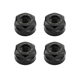 QWORK ER20 A Collet Clamping Nuts for CNC Milling Chuck Holder Lathe, 4 Pack (Black)