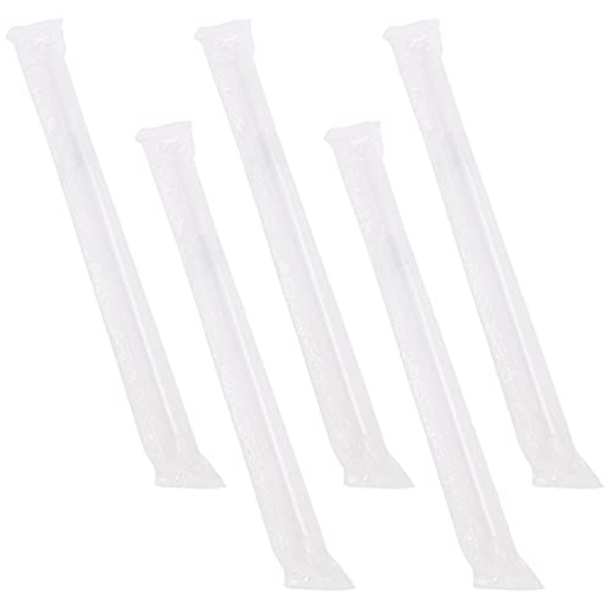 Mini Skater 8.26 inch Plastic Clear Thick Drinking Straws Individually Wrapped PP Material Flexible Drinks Straws for Milkshake Bubble & Tea Soda Smoothies,Pack of 100
