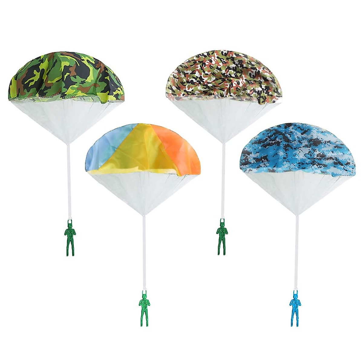 ViiKONDO Kid Outdoor Soldier Flying Toy Parachute Figure Mini Army Men Camouflage Park Game Hand Throwing Sports Gift (A)