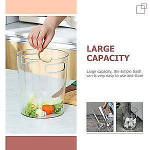 Office Decor Home Trash Container Clear Small Trash Can Wastebasket Plastic Garbage Bucket Container Bin for Bathroom Kitchen Office Bedroom 16.5CM Waste Container Large Storage Bins