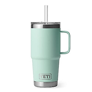 YETI Rambler 25 oz Straw Mug, Vacuum Insulated, Stainless Steel, Seafoam