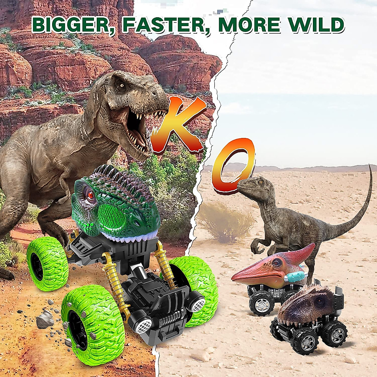 FFTROC Dinosaur Toys for Kids 3-5 Pull Back Cars - Toys for 3 4 5 Year Old Boys Toys Gifts for 3 4 5 Year Old Boy Toys Age 3 4 5 Kids Toys for Boys Birthday Gifts