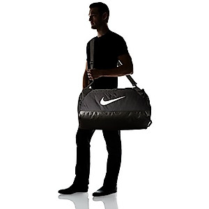 NIKE Brasilia Training Duffel Bag, Black/Black/White, Medium