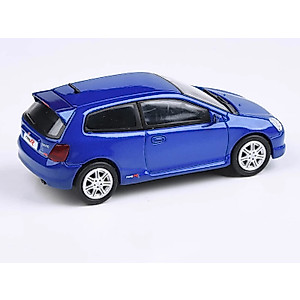 2001 Civic Type R EP3 Vivid Blue Pearl Metallic 1/64 Diecast Model Car by Paragon Models PA-55346