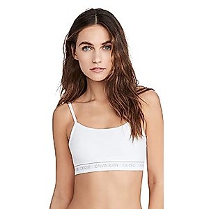 Calvin Klein Women's Ck One Cotton Unlined Bralette, White, L